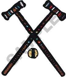 CROQUET MALLETS & BALL Embroidery Design | EmbroideryDesigns.com