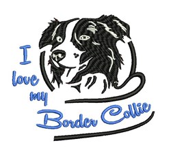 I LOVE MY BORDER COLLIE Embroidery Design | EmbroideryDesigns.com