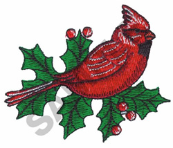 HOLIDAY CARDINAL Embroidery Design | EmbroideryDesigns.com