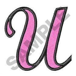 Two Color Script U Embroidery Design | EmbroideryDesigns.com