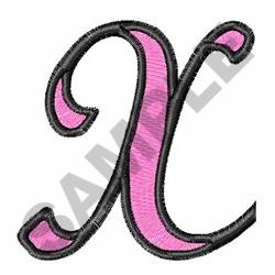 Two Color Script X Embroidery Design | EmbroideryDesigns.com