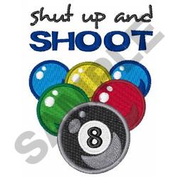 SHUT UP AND SHOOT Embroidery Design | EmbroideryDesigns.com