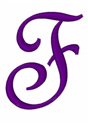 Large Fancy Script F Embroidery Design | EmbroideryDesigns.com