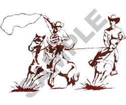TEAM ROPING SILHOUETTE Embroidery Design | EmbroideryDesigns.com