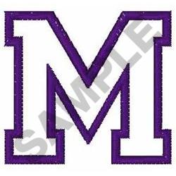 COLLEGIATE APPLIQUE FONT M Embroidery Design | EmbroideryDesigns.com