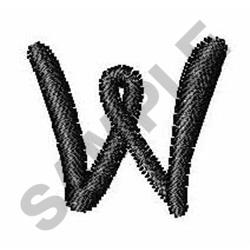 Script Letter w Embroidery Design | EmbroideryDesigns.com