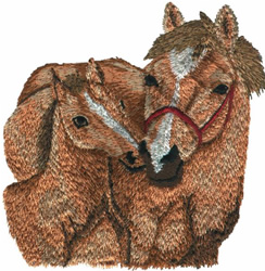 MARE WITH FOAL Embroidery Design | EmbroideryDesigns.com