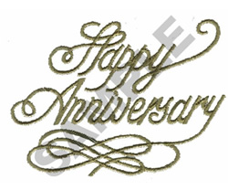 HAPPY ANNIVERSARY Embroidery Design | EmbroideryDesigns.com