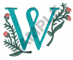 FLOWER LETTER W Embroidery Design | EmbroideryDesigns.com