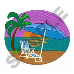 Beach Scene Embroidery Design | EmbroideryDesigns.com