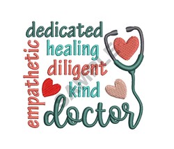 Dedicated Doctor Embroidery Design | EmbroideryDesigns.com