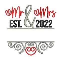 MR AND MRS NAME DROP Embroidery Design | EmbroideryDesigns.com