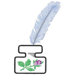 Quill with Ink Embroidery Design | EmbroideryDesigns.com