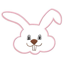 Bunny Face Embroidery Design | EmbroideryDesigns.com