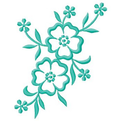 Green Flower Outline Embroidery Design | EmbroideryDesigns.com