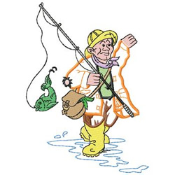 Fishing Embroidery Design | EmbroideryDesigns.com
