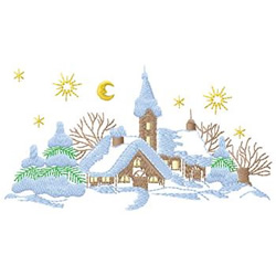 Winter Scene Embroidery Design | EmbroideryDesigns.com