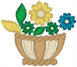 Flower Basket Embroidery Design | EmbroideryDesigns.com