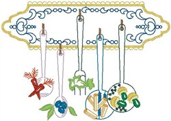 Hanging Spoons Embroidery Design | EmbroideryDesigns.com