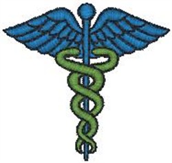 Caduceus Embroidery Design | EmbroideryDesigns.com