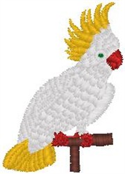 Perched Cockatoo Embroidery Design | EmbroideryDesigns.com