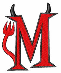 Red Devil M Embroidery Design | EmbroideryDesigns.com