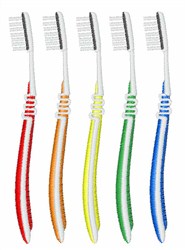 Colored Toothbrushes Embroidery Design | EmbroideryDesigns.com