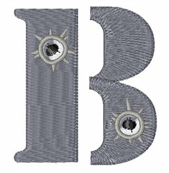Gunmetal Font B Embroidery Design | EmbroideryDesigns.com