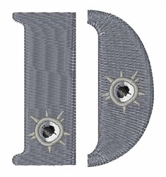 Gunmetal Font D Embroidery Design | EmbroideryDesigns.com