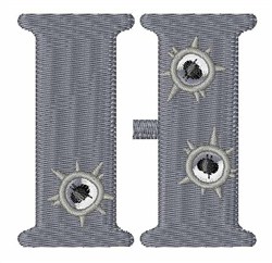 Gunmetal Font H Embroidery Design | EmbroideryDesigns.com