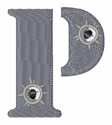 Gunmetal Font P Embroidery Design | EmbroideryDesigns.com
