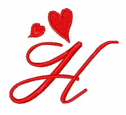 Valentine Hearts Font H Embroidery Design | EmbroideryDesigns.com