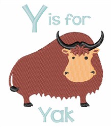 Y For Yak Embroidery Design | EmbroideryDesigns.com