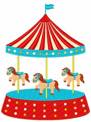 Circus Carousel Embroidery Design | EmbroideryDesigns.com