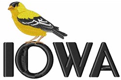 Iowa Goldfinch Embroidery Design | EmbroideryDesigns.com