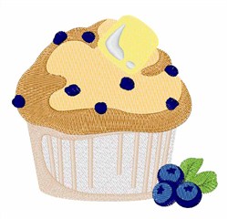 Blueberry Muffin Embroidery Design | EmbroideryDesigns.com