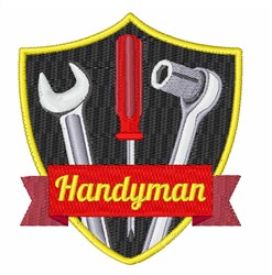 Handyman Shield Embroidery Design | EmbroideryDesigns.com