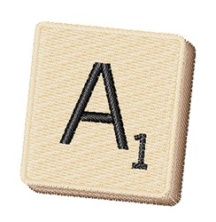 Scrabble Chip A Embroidery Design | EmbroideryDesigns.com