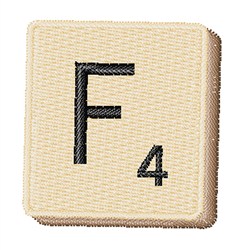 Scrabble Chip F Embroidery Design | EmbroideryDesigns.com