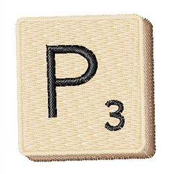 Scrabble Chip P Embroidery Design | EmbroideryDesigns.com
