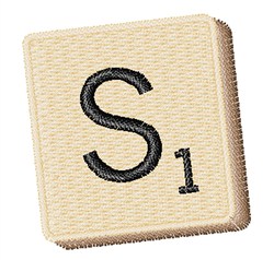 Scrabble Chip S Embroidery Design | EmbroideryDesigns.com