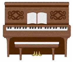 Upright Piano Embroidery Design | EmbroideryDesigns.com