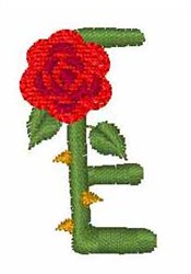 Rosebud Font E Embroidery Design | EmbroideryDesigns.com