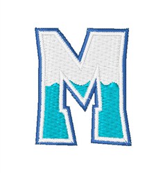 THREE COLOR ATHLETIC M Embroidery Design | EmbroideryDesigns.com