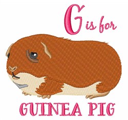 G For Guinea Pig Embroidery Design | EmbroideryDesigns.com