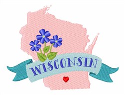 Wisconsin State Embroidery Design | EmbroideryDesigns.com