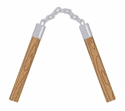 Nunchucks Embroidery Design | EmbroideryDesigns.com