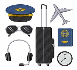 Pilot Items Embroidery Design | EmbroideryDesigns.com