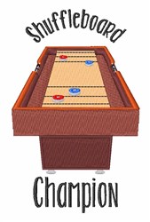 Shuffleboard Champion Embroidery Design | EmbroideryDesigns.com
