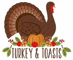 Turkey & Toasts Embroidery Design | EmbroideryDesigns.com